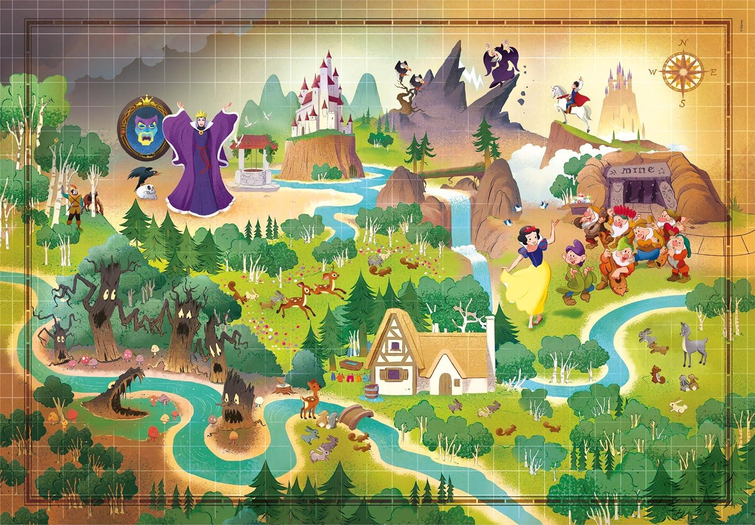 Clementoni Disney Story Maps Snow White Jigsaw Puzzle 1000 Pieces Pdk