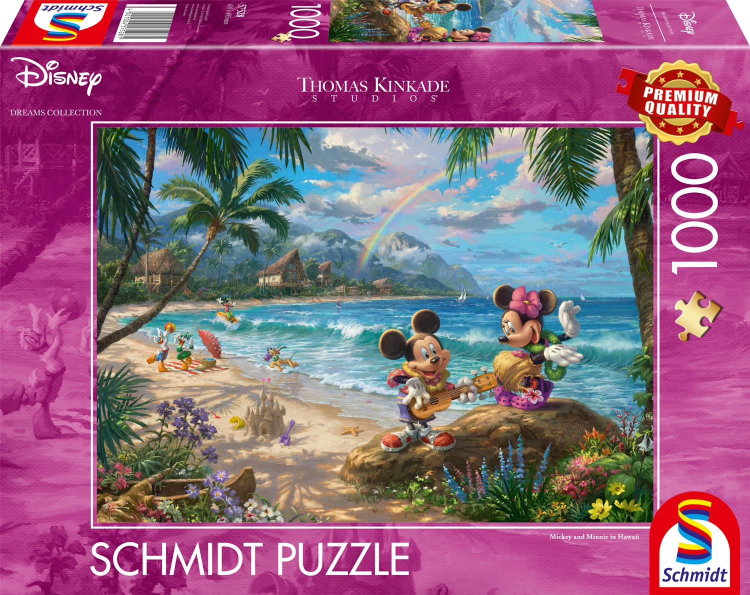 Schmidt Kinkade Disney Minnie & Mickey in Hawaii Jigsaw Puzzle (1000 P ...