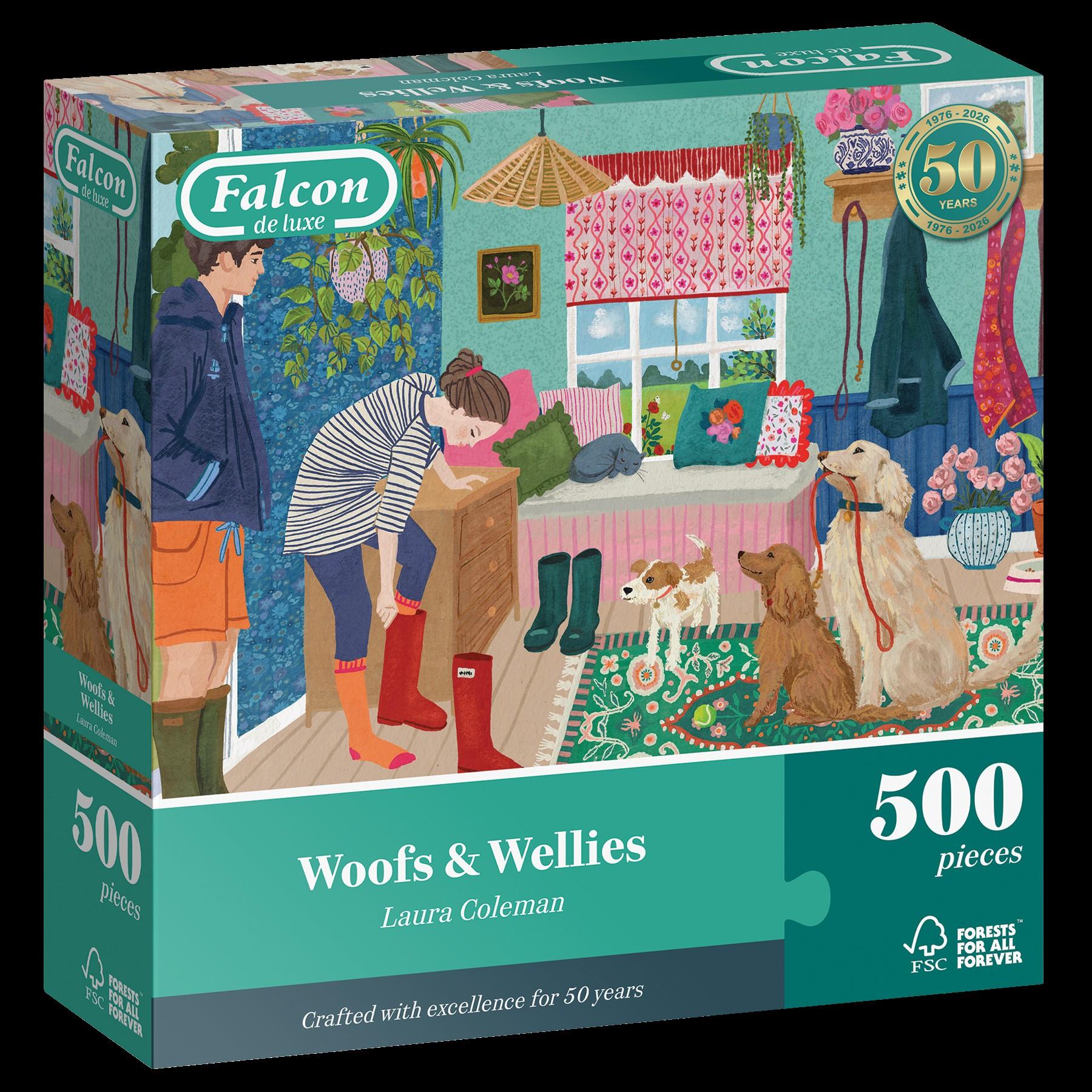 Falcon Deluxe Woofs & Wellies Jigsaw Puzzle (500 Pieces) – PDK