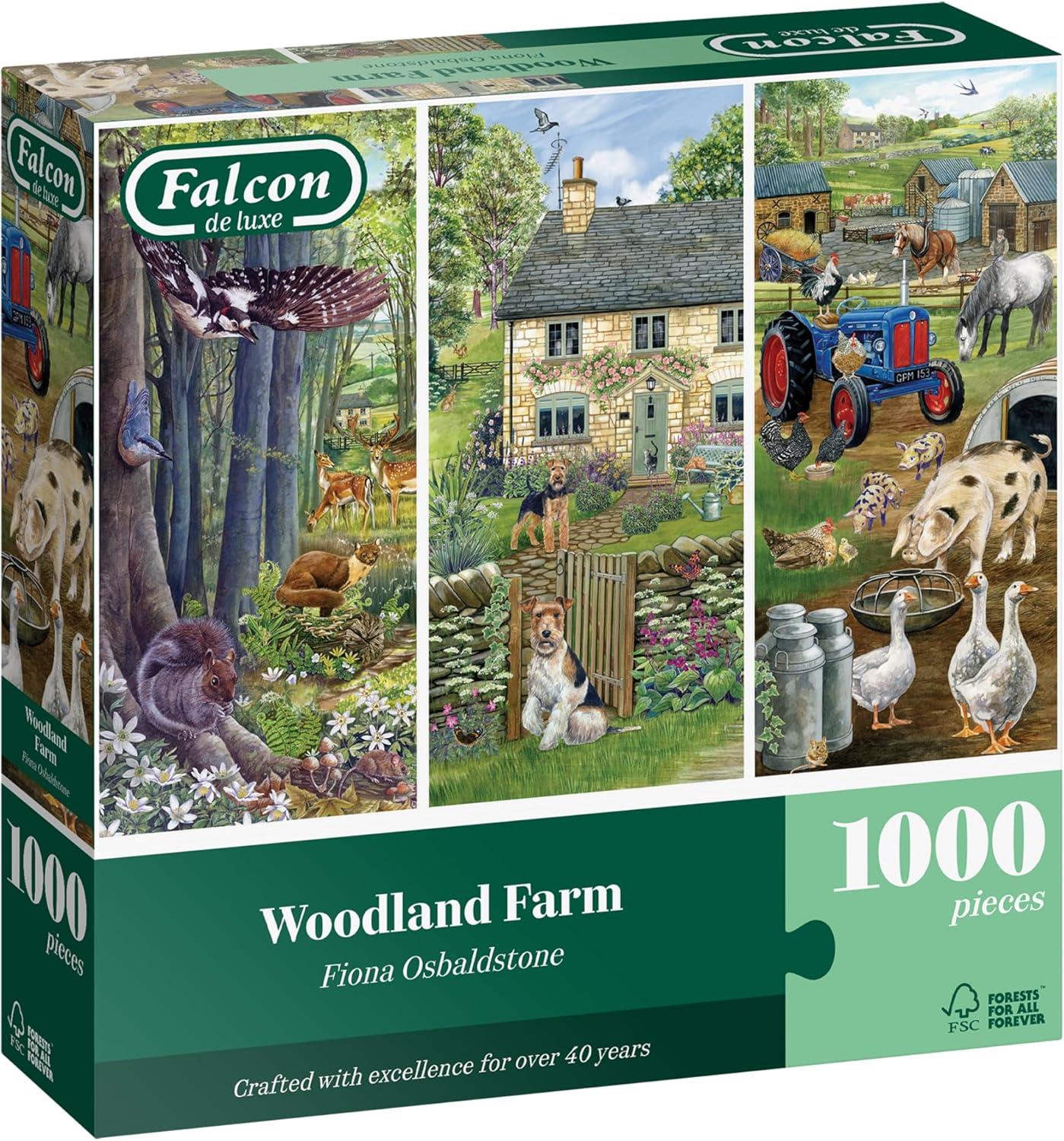 Falcon Deluxe Woodland Farm Jigsaw Puzzle (1000 Pieces) – PDK