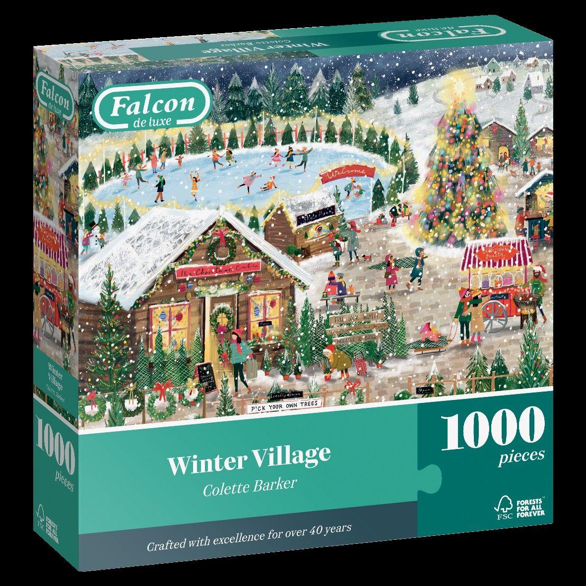 Falcon Deluxe Winter Village Jigsaw Puzzle (1000 Pieces) – PDK