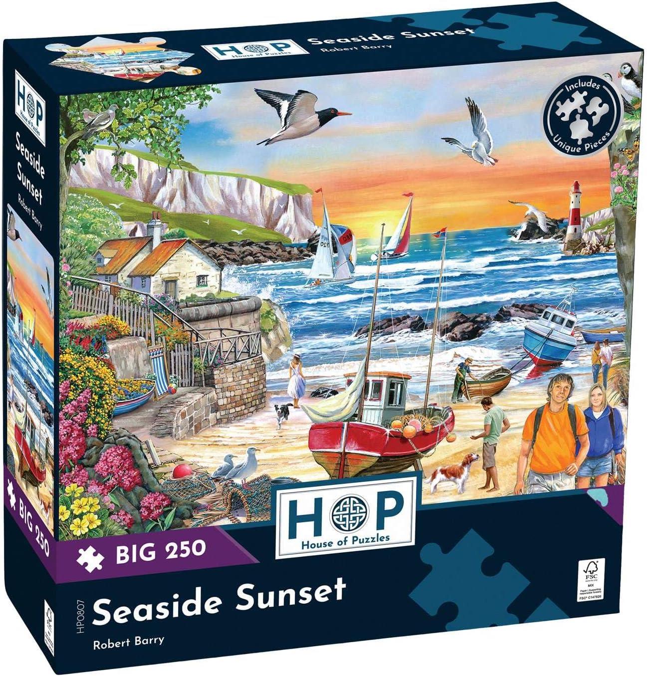House of Puzzles Seaside Sunset BIG Jigsaw Puzzle (250 XL Pieces) – PDK