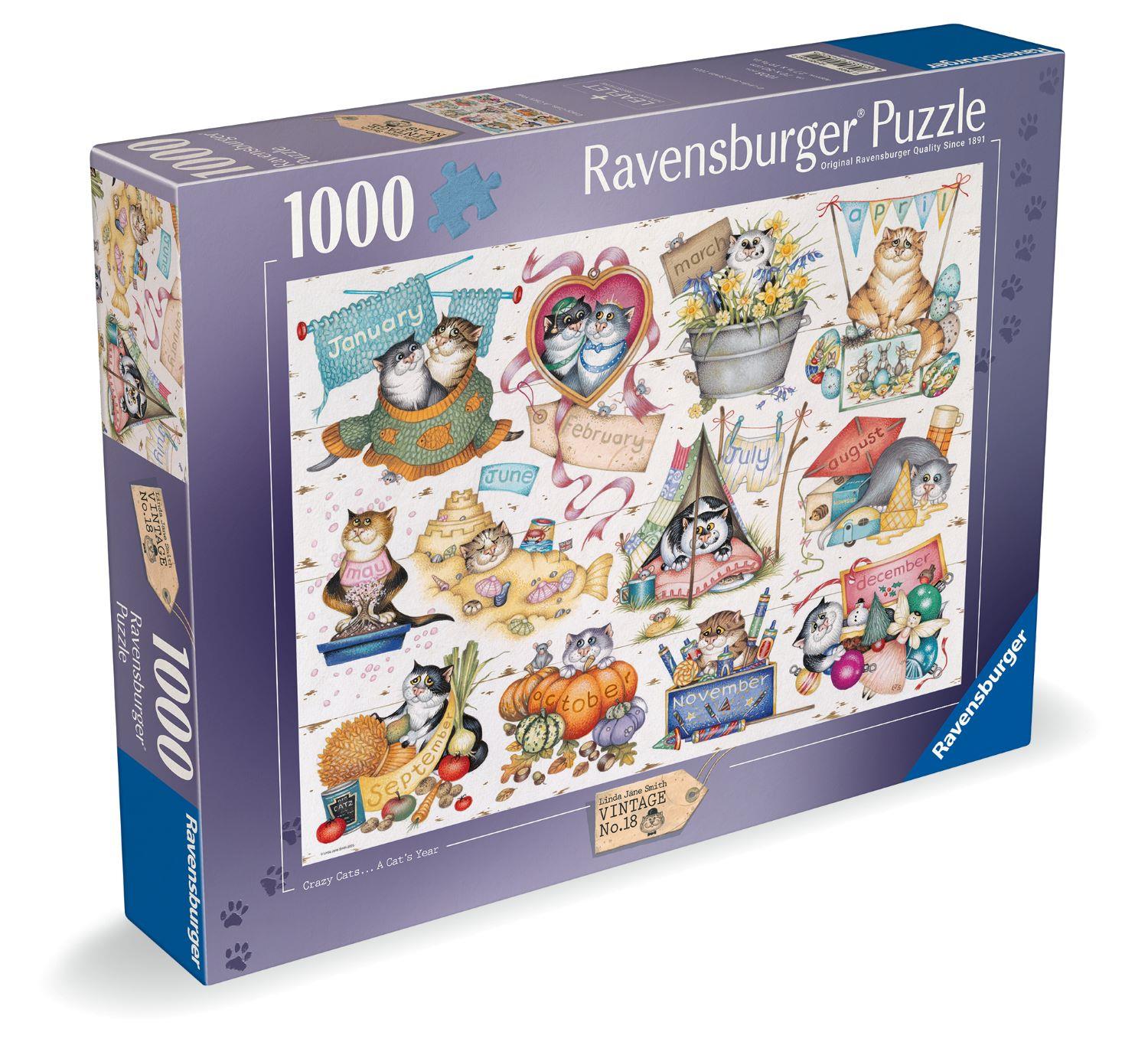 Ravensburger Crazy Cats A Cat's Year (1000 Pieces) – PDK