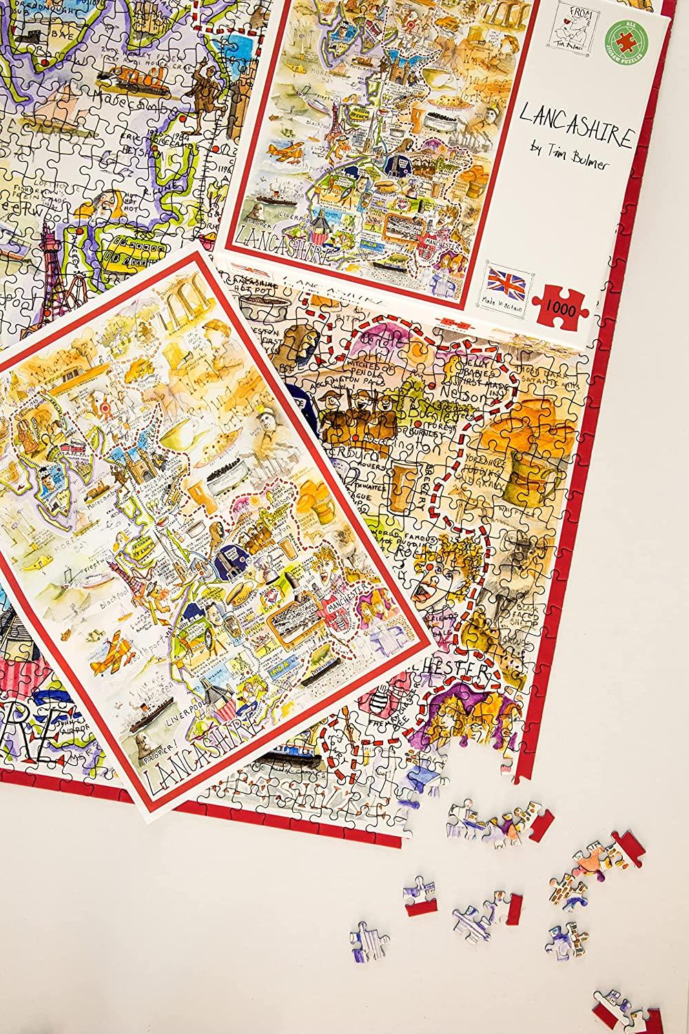 Map of Proper Lancashire, Tim Bulmer Jigsaw Puzzle (1000 Pieces) – PDK