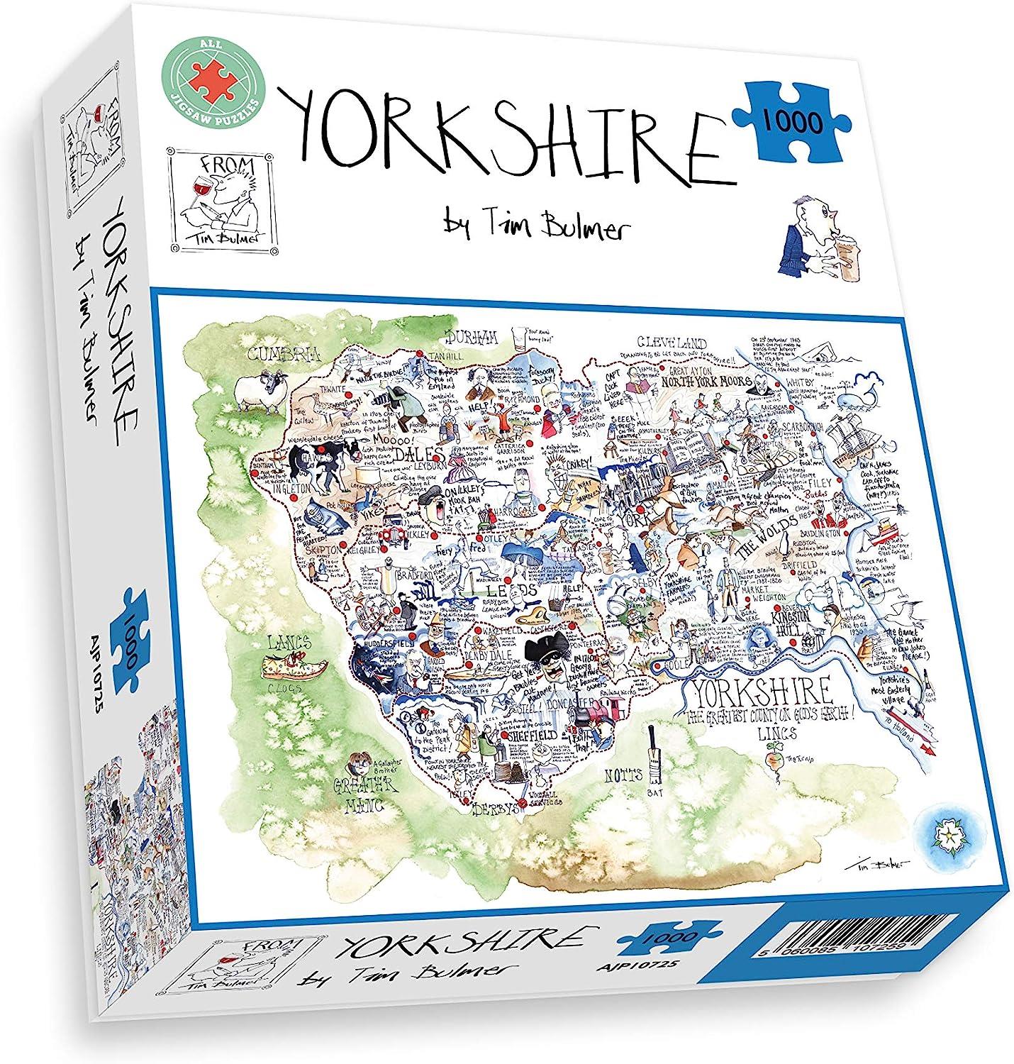 Map of Yorkshire, Tim Bulmer Jigsaw Puzzle (1000 Pieces) – PDK