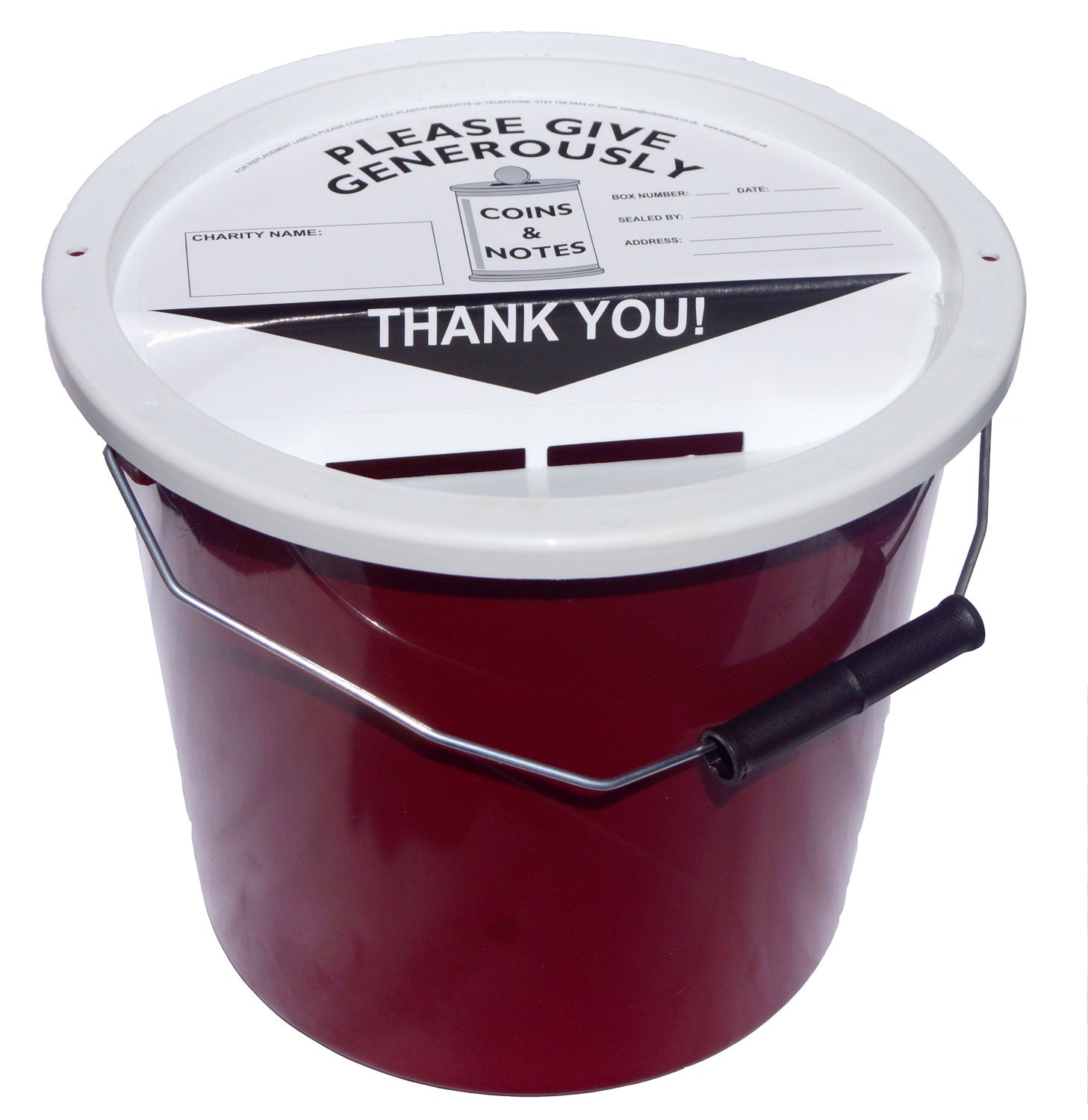 Charity Money Collection Bucket with Lid - 5.7 Litres – PDK