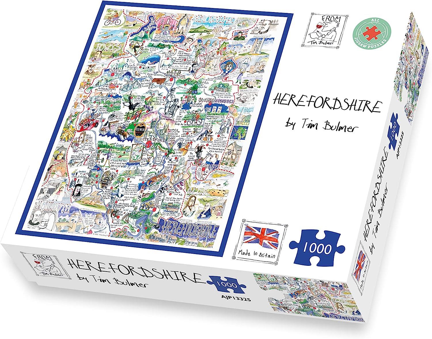 Map of Herefordshire, Tim Bulmer Jigsaw Puzzle (1000 Pieces) – PDK